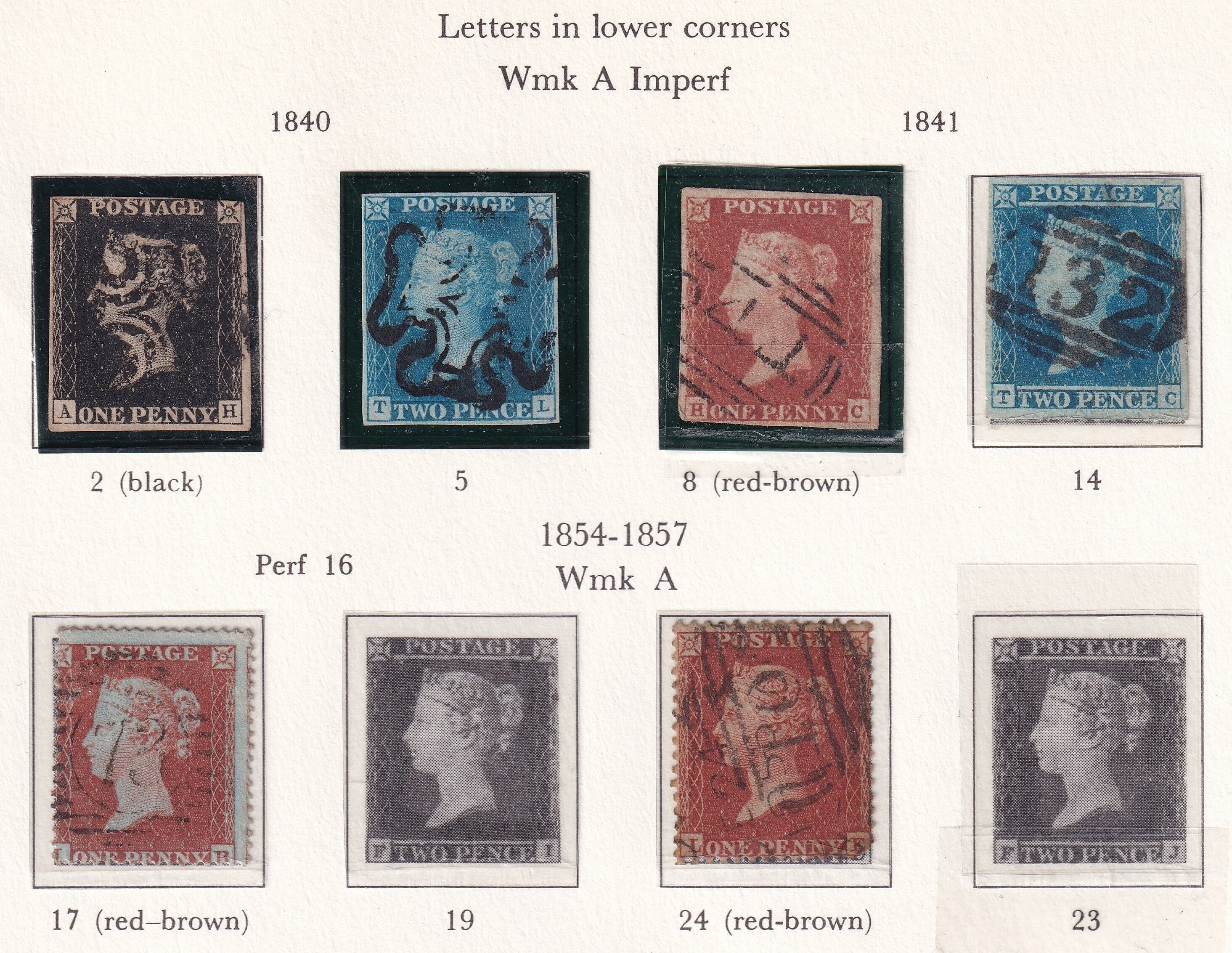 Queen Victoria Stamp Collection With Penny Black Tuppenny Blue Stanley ...