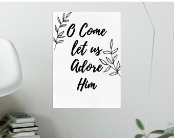 O Come Let Us Adore Him | Christmas Carol Digital Print | Christian ...