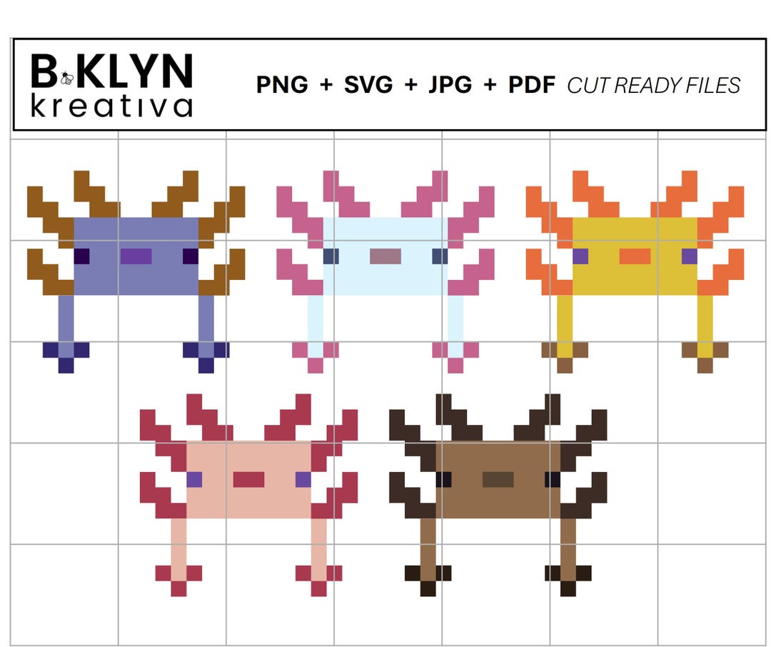 Minecraft Axolotl SVG PNG JPG | Digital Download for Cricut ...