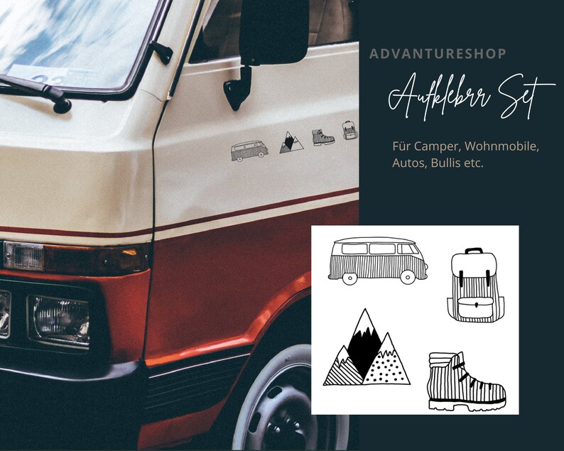 Autoaufkleber Camper Mountain-Set Vanlife Camping Auto | Etsy