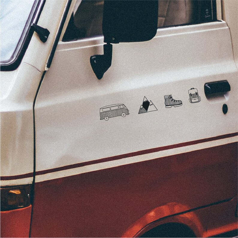 Autoaufkleber Camper Mountain-Set Vanlife Camping Auto | Etsy