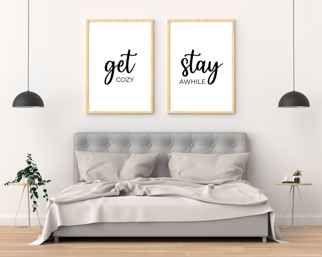 Guest Room Printable Wall Art, Get Cozy Stay Awhile Home Decor, Guest ...