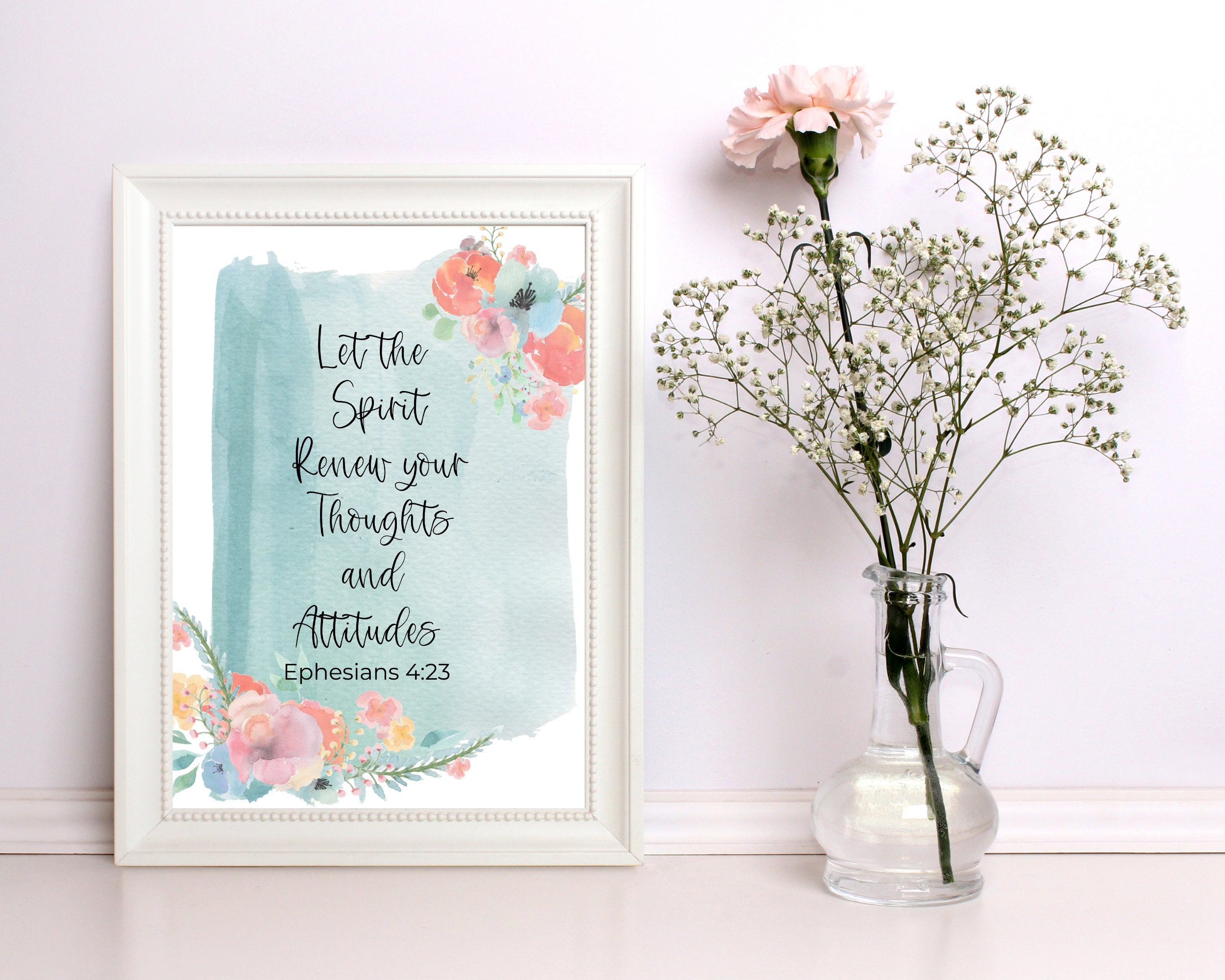 Bible Verse Wall Art Printable, Ephesians Printable, Watercolor Wall ...