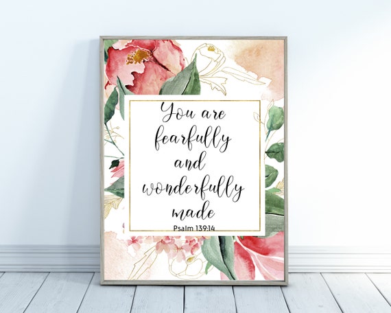 Watercolor Scripture Wall Art Floral Bible Verse Decor You - Etsy