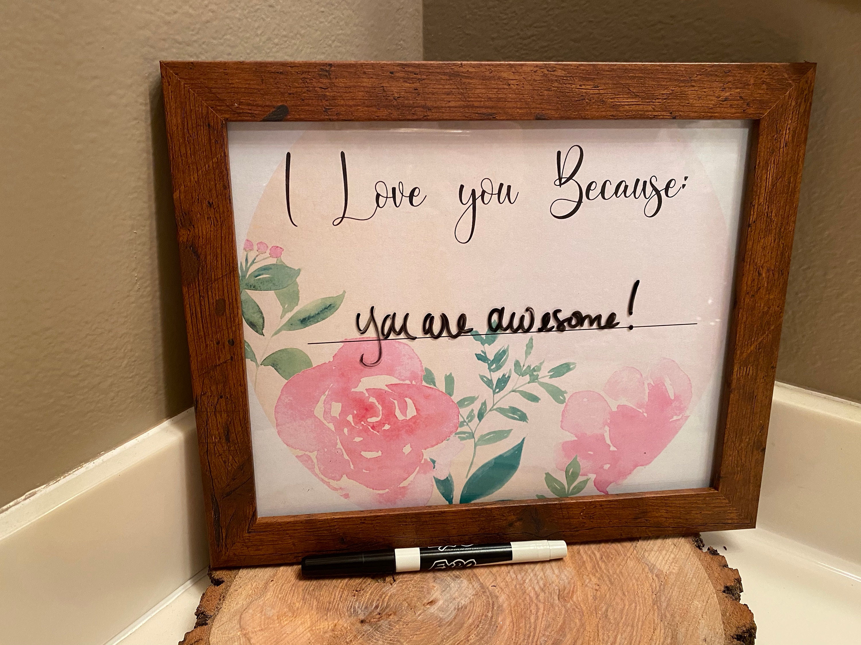 I Love You Because Printable Affirmation Print Watercolor | Etsy