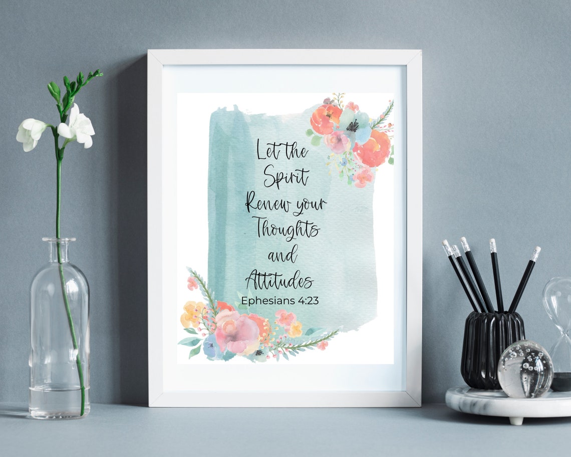 Bible Verse Wall Art Printable, Ephesians Printable, Watercolor Wall ...