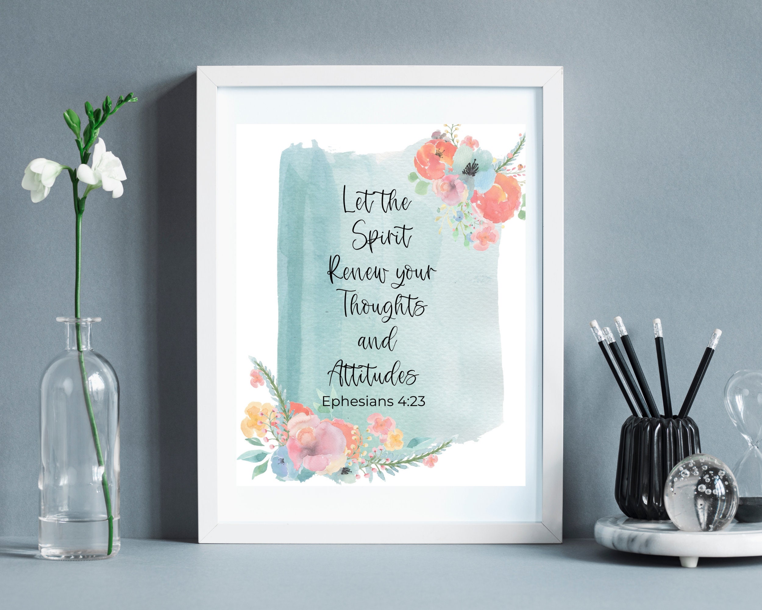 Bible Verse Wall Art Printable, Ephesians Printable, Watercolor Wall ...