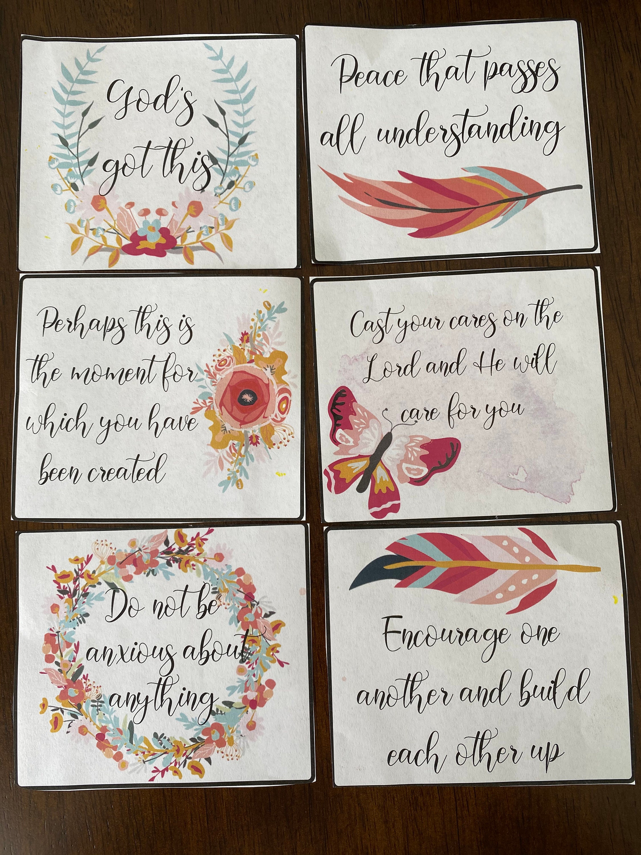 Boho Encouragement Cards, Scripture Memory Cards, Positive Affirmation ...