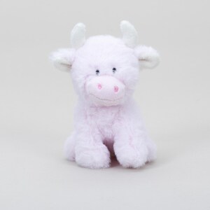 Personalised Mini Baby Pink Highland Cow Plush Soft Toy in Pop up Box ...