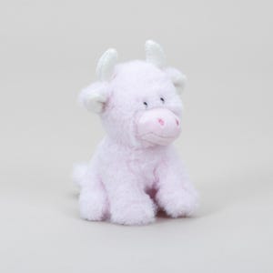 Personalised Mini Baby Pink Highland Cow Plush Soft Toy in Pop up Box ...