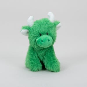 Mini Highland Green Cow Plush Soft Toy in Pop up Box CE/UKCA - My Name ...