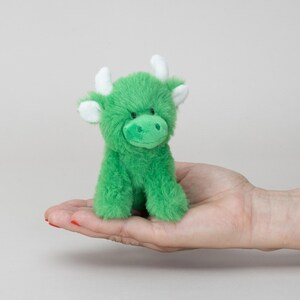 Mini Highland Green Cow Plush Soft Toy in Pop up Box CE/UKCA - My Name ...