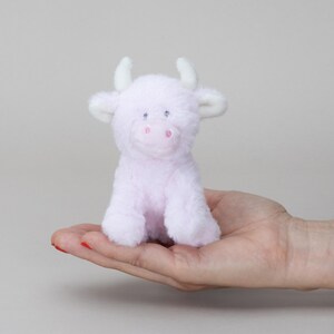 Personalised Mini Baby Pink Highland Cow Plush Soft Toy in Pop up Box ...