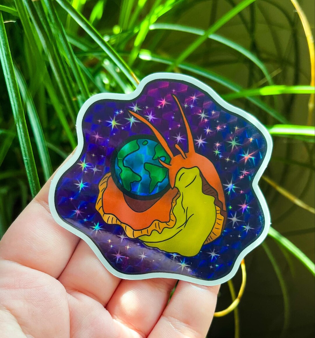 Earth Planet Snail Prismatic Sticker - Etsy