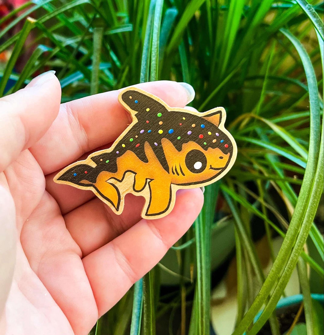 Donut Shark Wooden Pin - Etsy