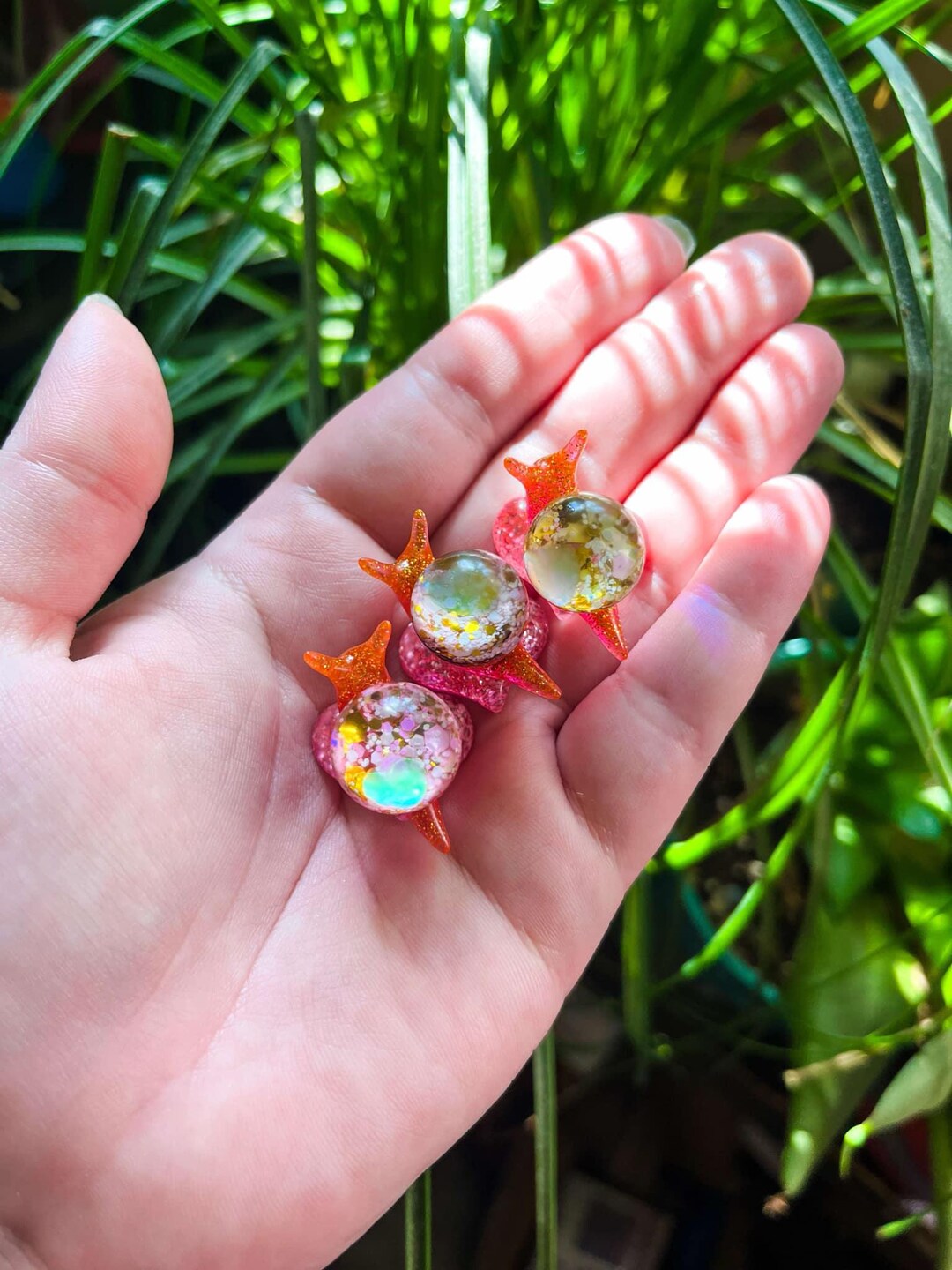 Pink and Gold Glitter Snails - Etsy