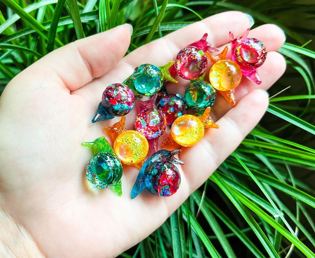 Glitter Gem Snails: Handmade Resin Desk Decor - Etsy
