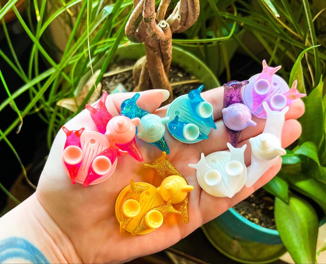 Tea Party Snail Set Miniatures - Etsy