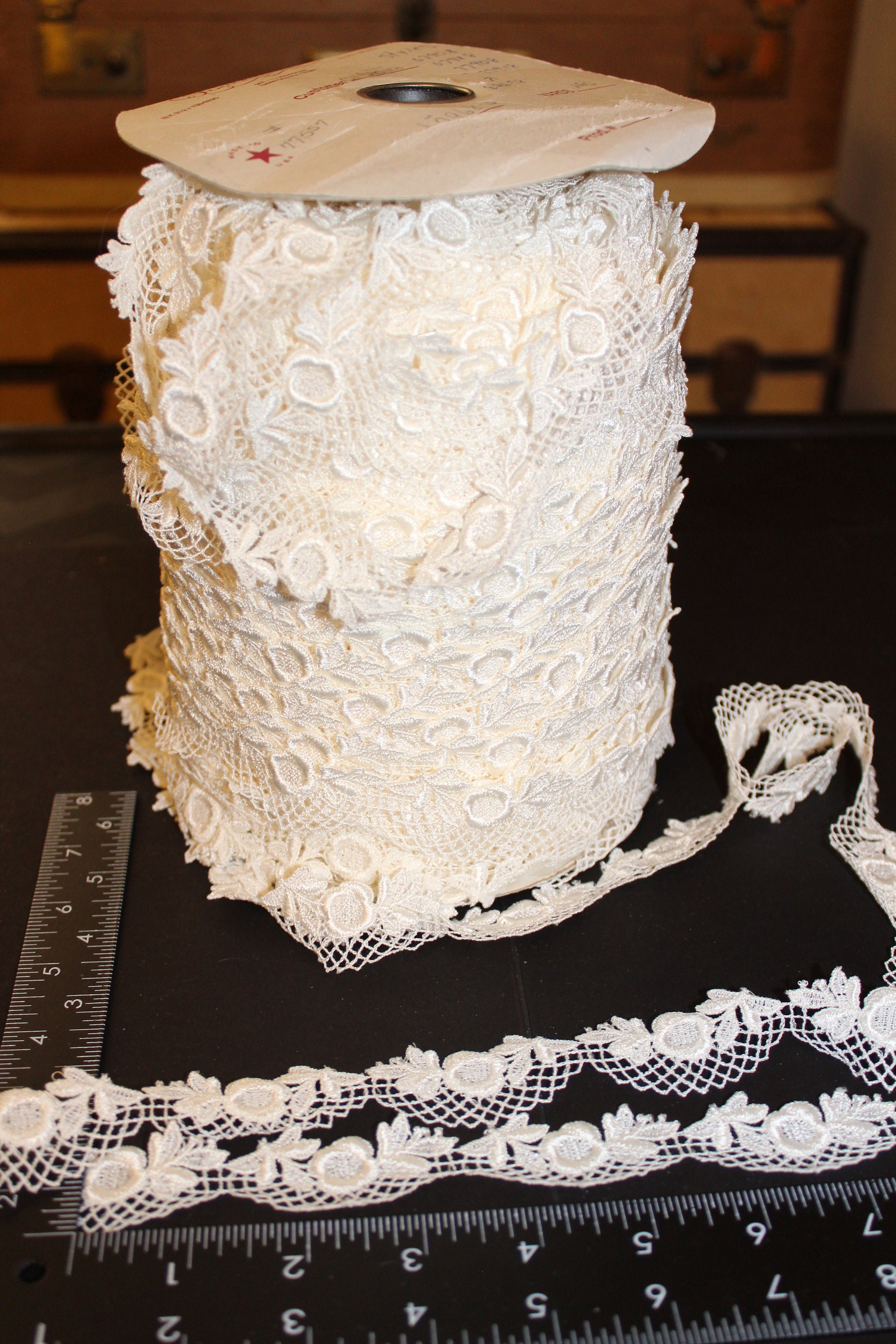 Vintage 1 White Lace Sold by the Yard Made in the USA | Etsy