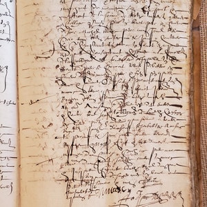 Wow C.1637 Antique French Large Handwritten Page Beautiful Hand Made ...