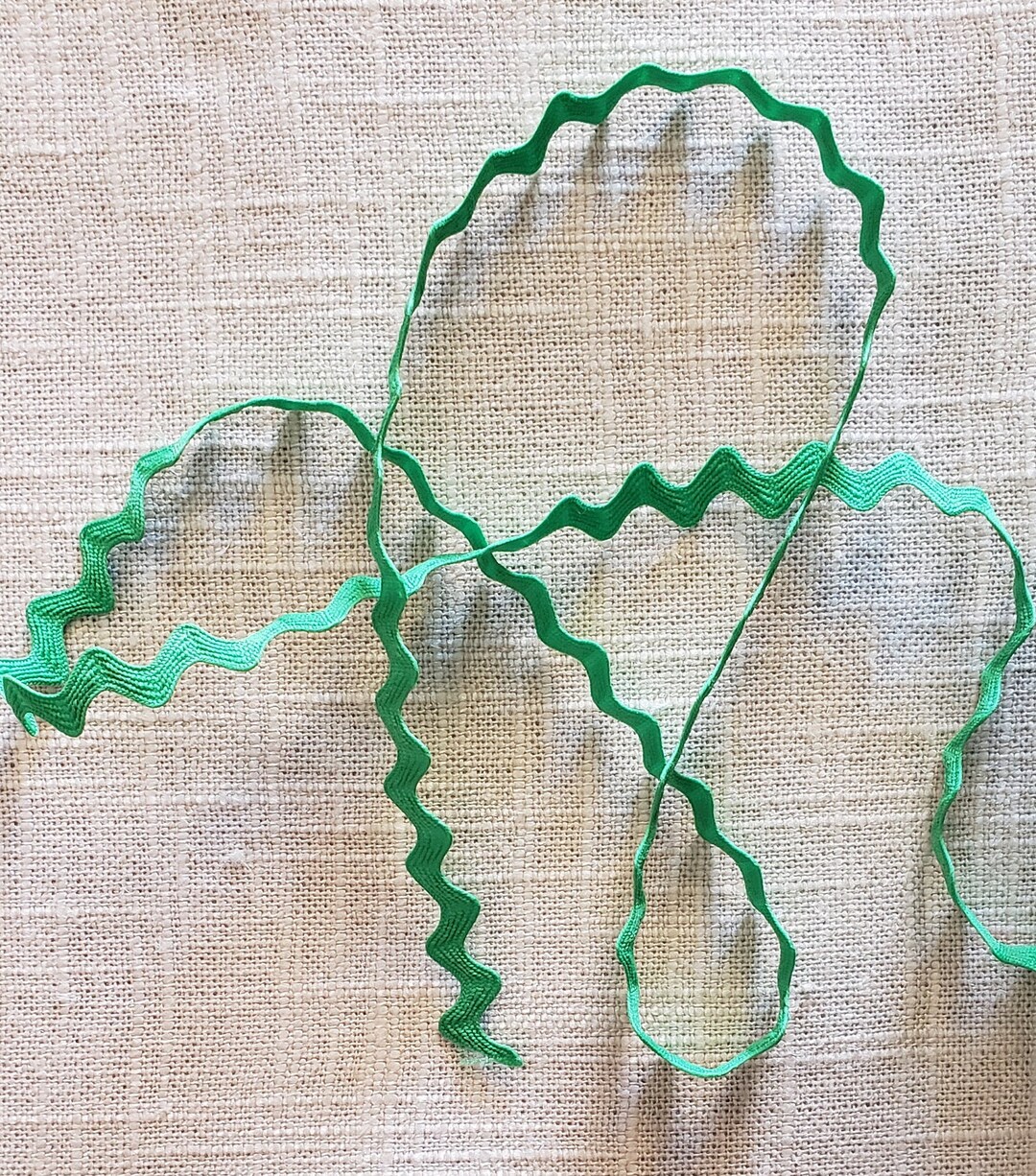 5 YARDS Grass Green Cotton 3/8" Ric Rack Zig Zag Braid Ribbon Trim Rick ...