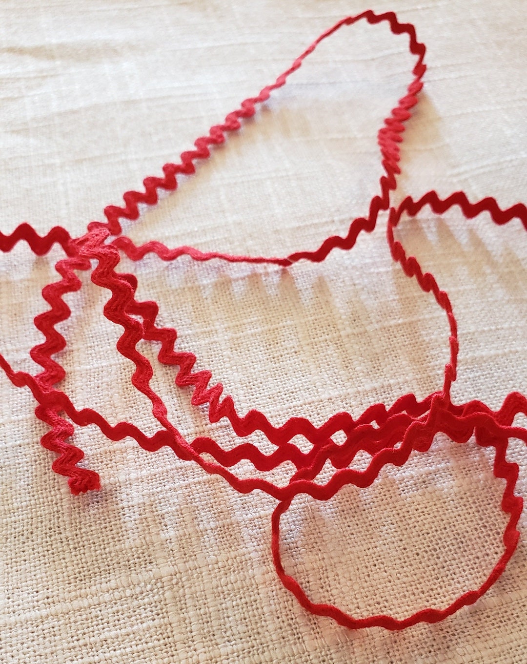 5 YARDS Red Cotton 1/4" Ric Rack Zig Zag Braid Ribbon Trim Rick Rac ...