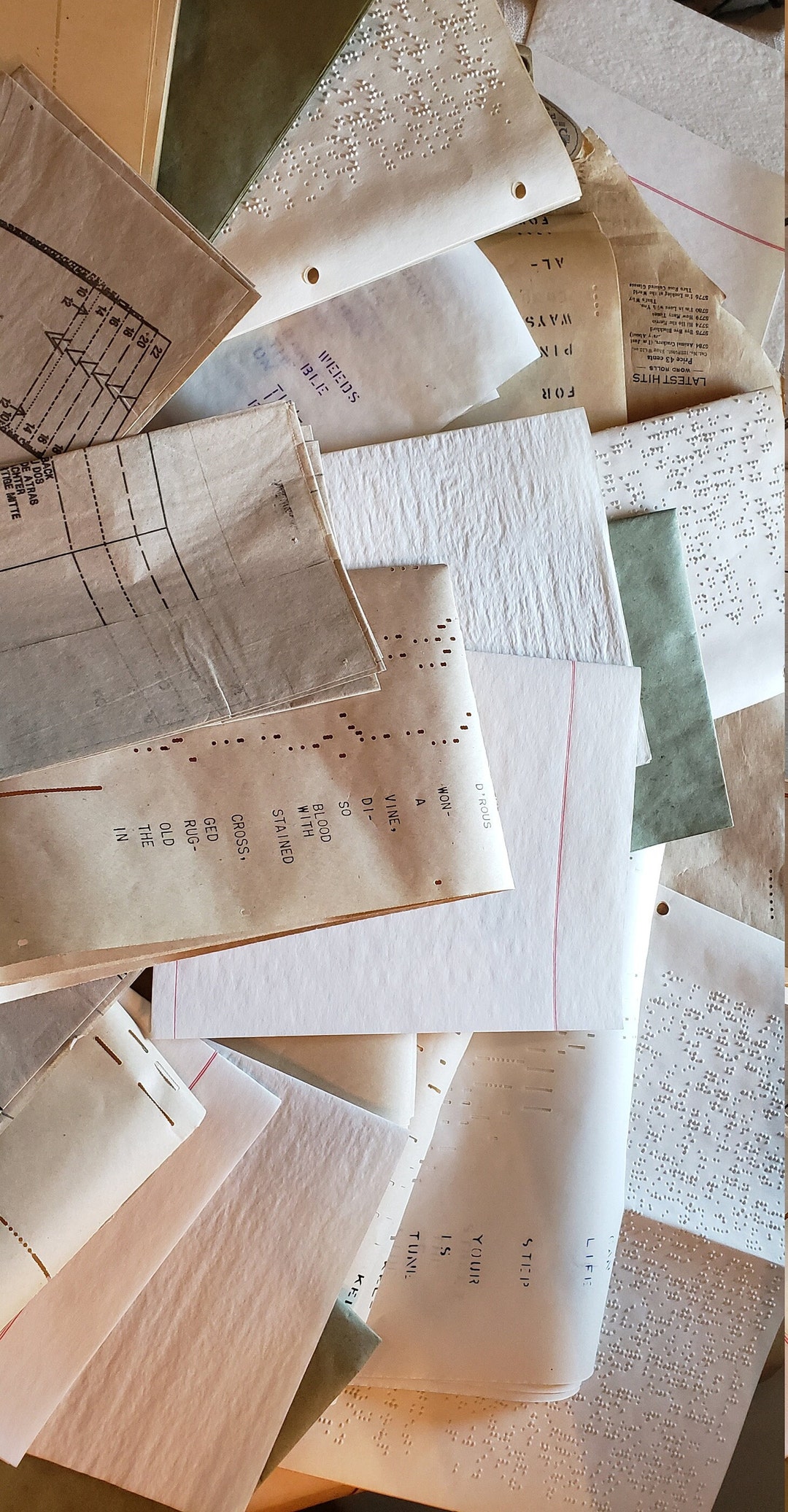 Specialty Paper Pack Onion Skin Piano Roll Braille Sewing Pattern ...