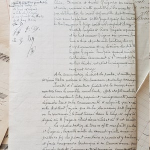 Set of 4 Antique French Hand Written Legal Documents Dating From 1800 ...