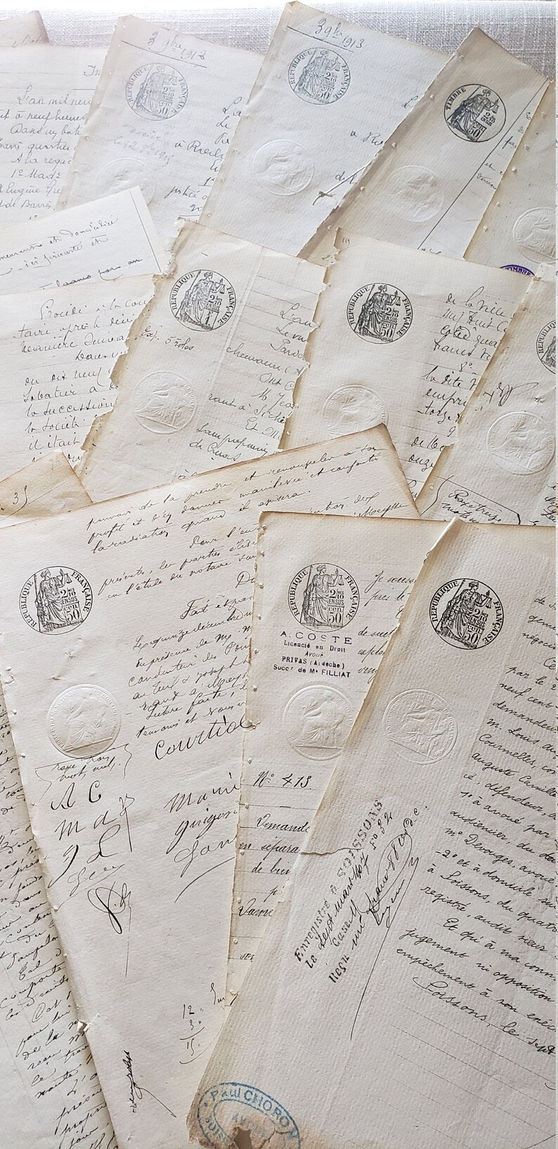 Antique French Legal Documents Set, Hand-lettered Ephemera - Etsy