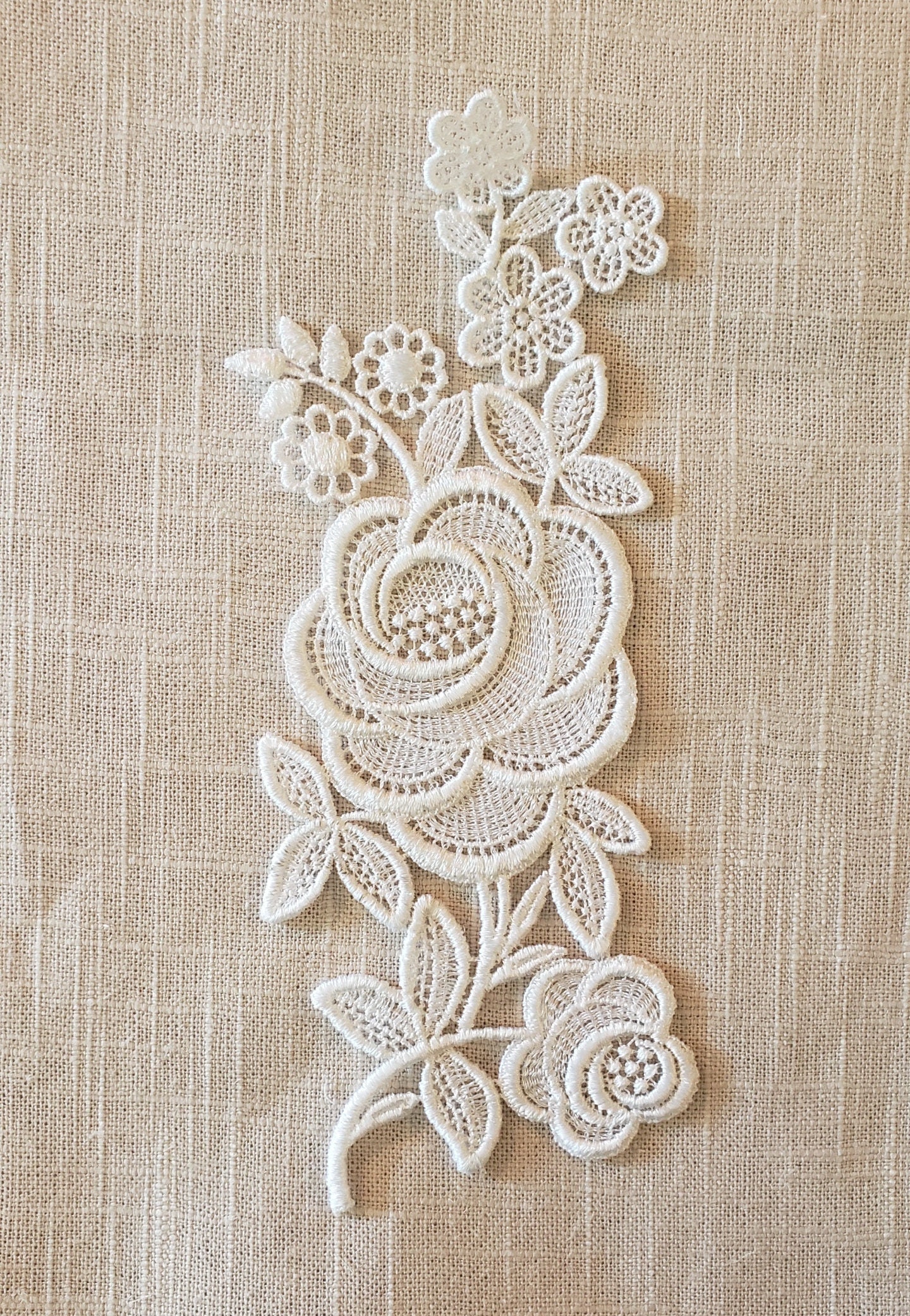 Vintage White Lace Applique Rose Made in the USA Decorative - Etsy