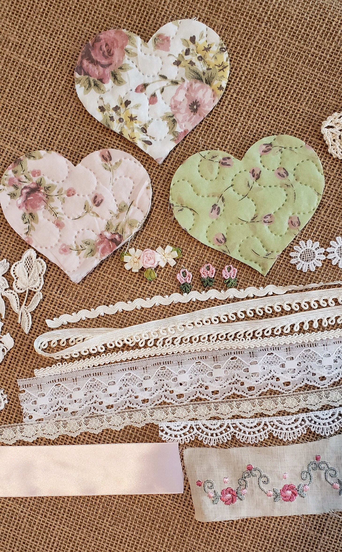 Pretty Shabby Chic Quilt Heart Slow Stitch Kit Junk Journal - Etsy