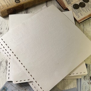 10 Beautiful Vintage Braille Book Pages Bumpy Thick Cotton Paper From ...