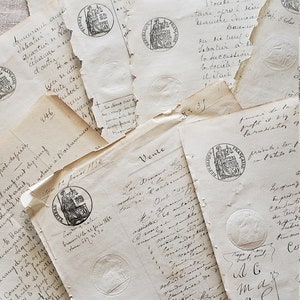 Set of 4 Antique French Hand Written Legal Documents Dating From 1800 ...