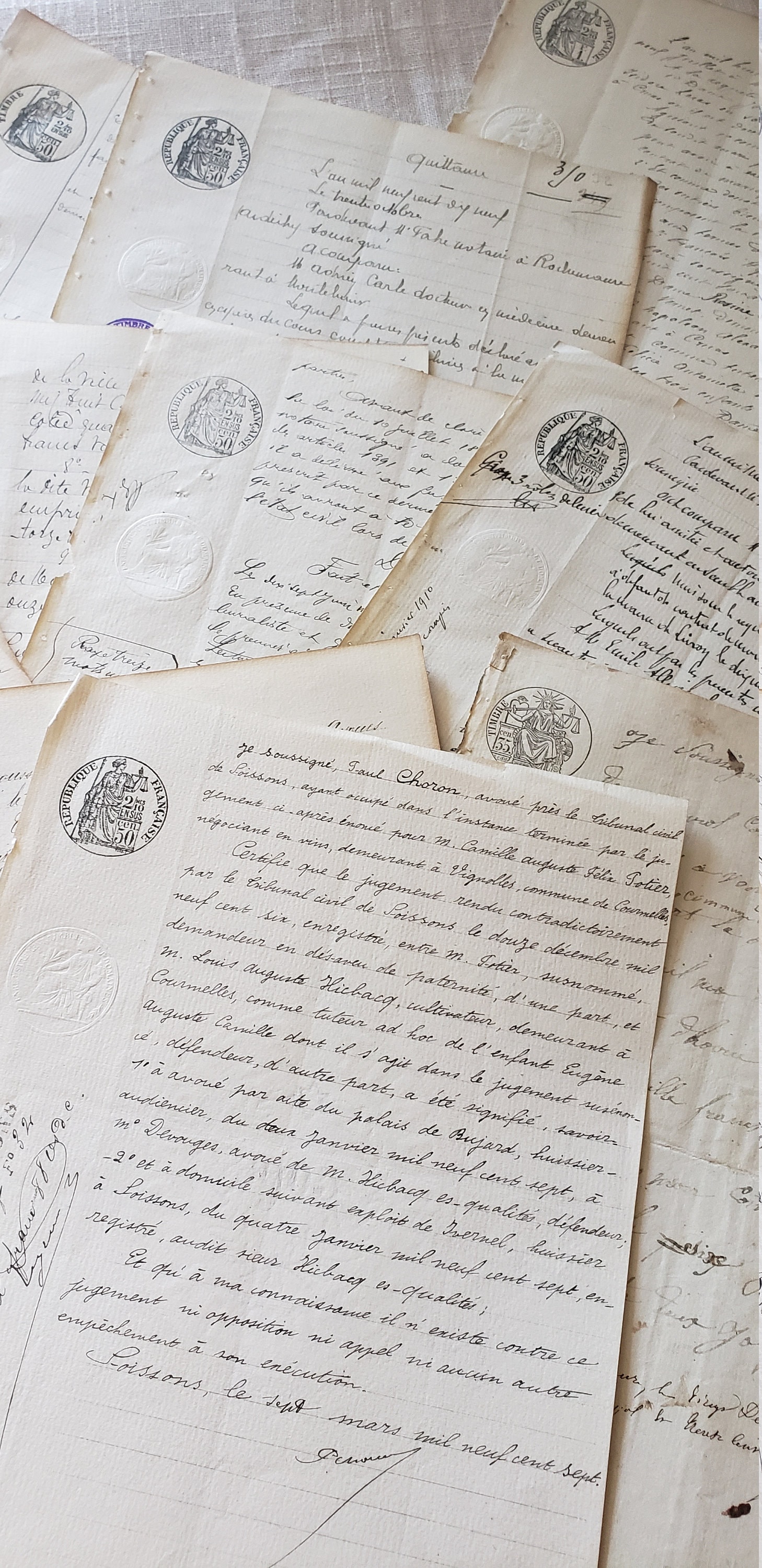 Set of 4 Antique French Hand Written Legal Documents Dating - Etsy