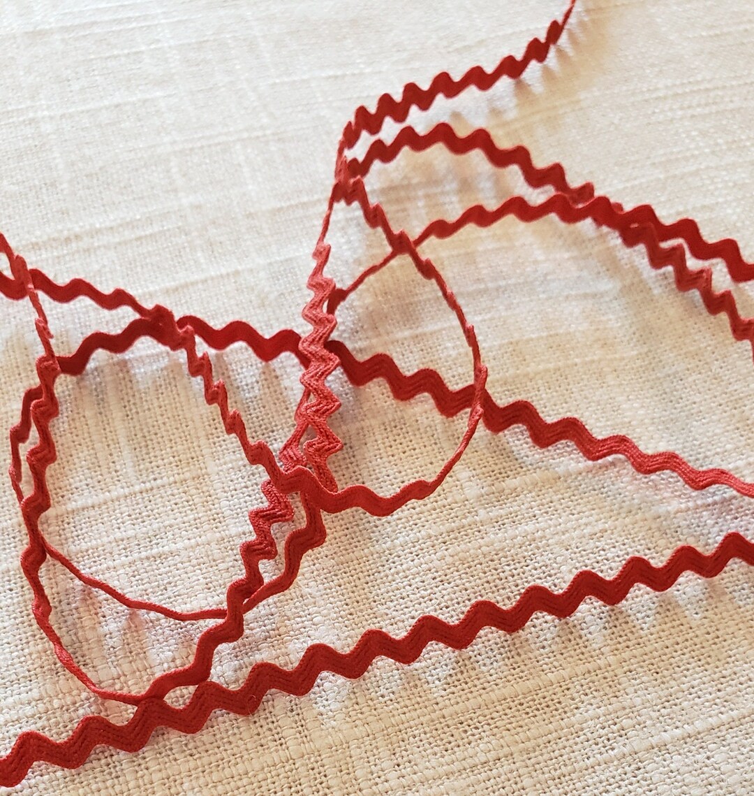 5 YARDS Tomato Red Cotton 1/4" Ric Rack Zig Zag Braid Ribbon Trim Rick ...