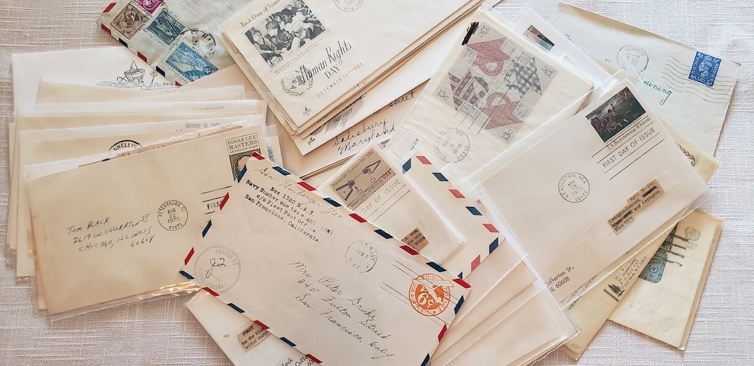 10 Assorted Vintage Stamped and Mailed Envelopes First Day Issue ...