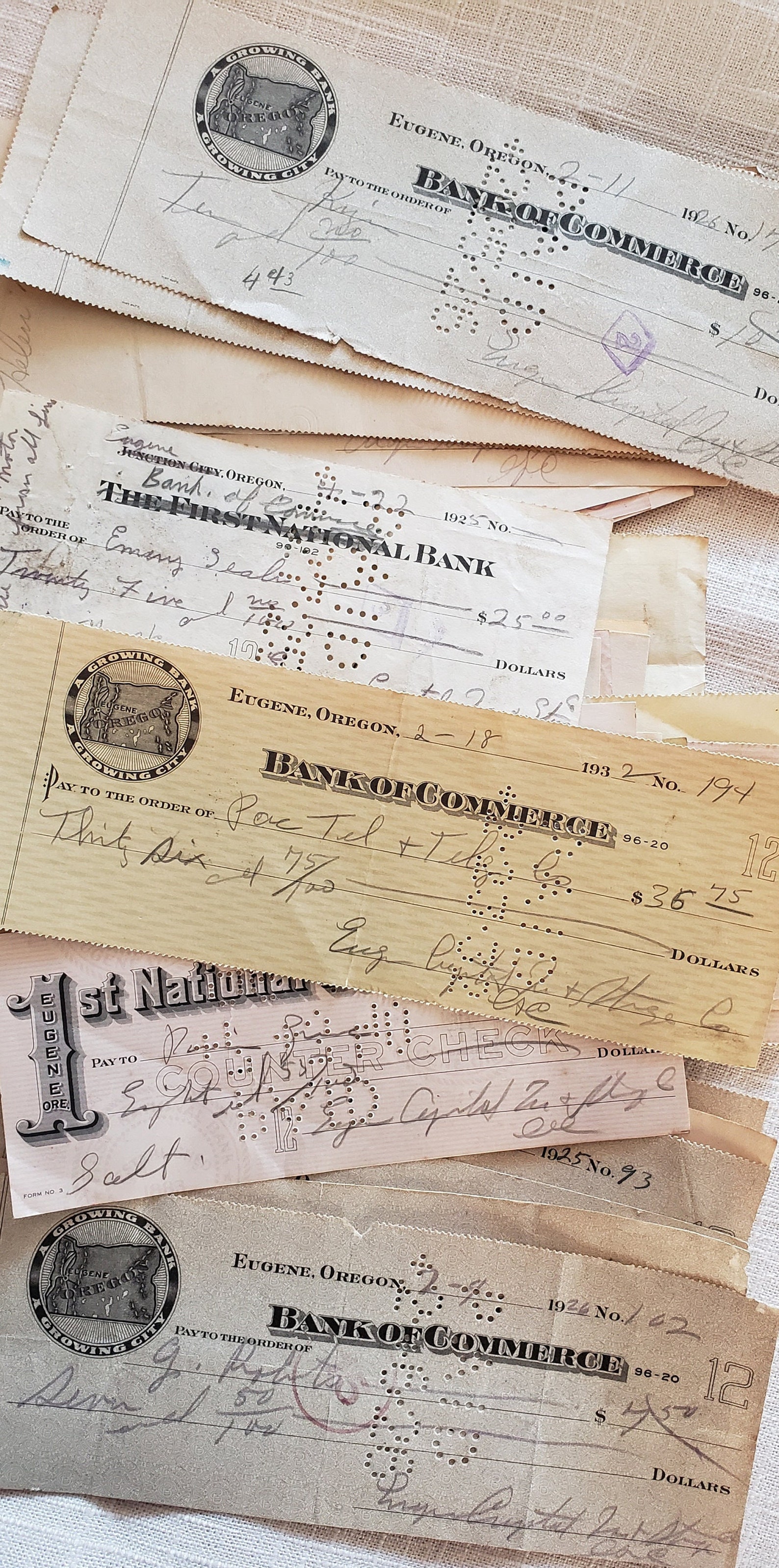 10 Assorted Antique Paper Bank Checks Hand Written Canceled - Etsy