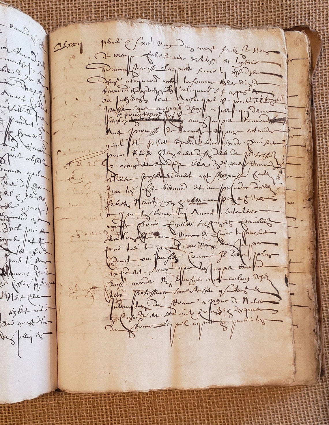 Wow C.1637 Antique French Large Handwritten Page Beautiful Hand Made ...