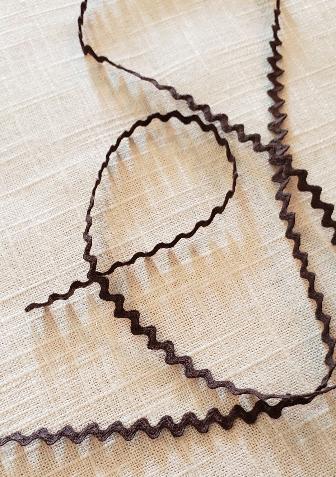 5 YARDS Brown Cotton 5/16 Ric Rack Zig Zag Braid Ribbon Trim Rick Rac ...