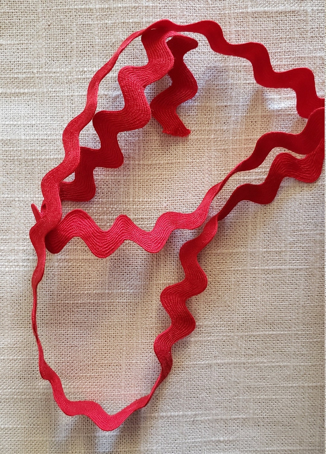 5 YARDS Scarlet Red Cotton 3/4 Ric Rack Zig Zag Braid Ribbon Trim Rick ...