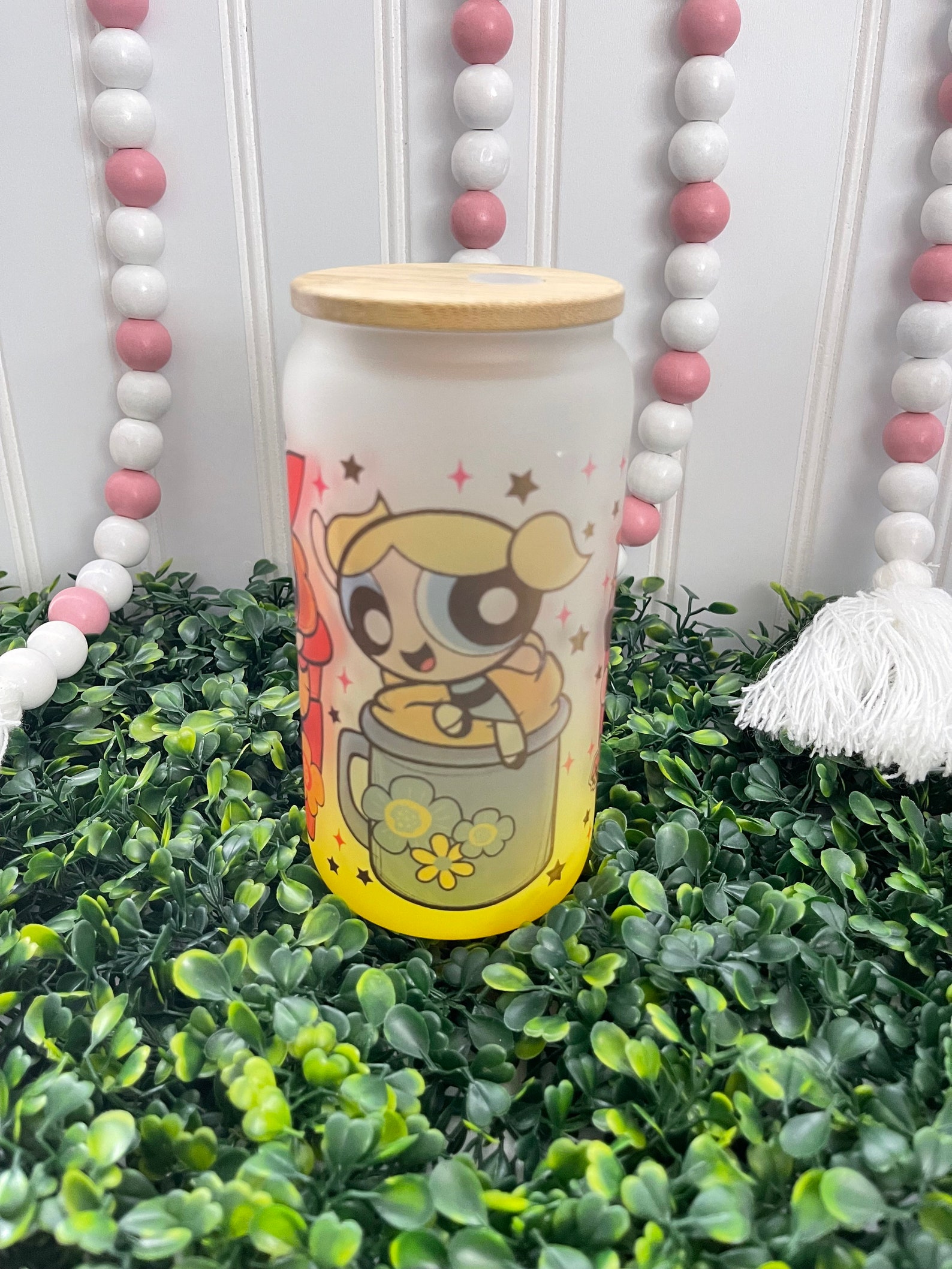 Powerpuff Powerpuff Glass Can Power Girls Can Glass Frosted - Etsy
