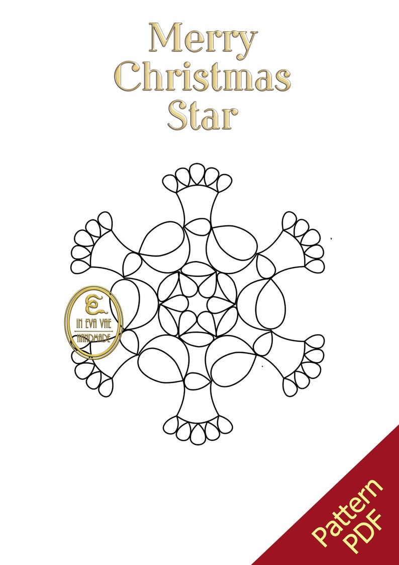 Pattern Snowflake Merry Christmas Star, for Tatting Work, for Christmas ...