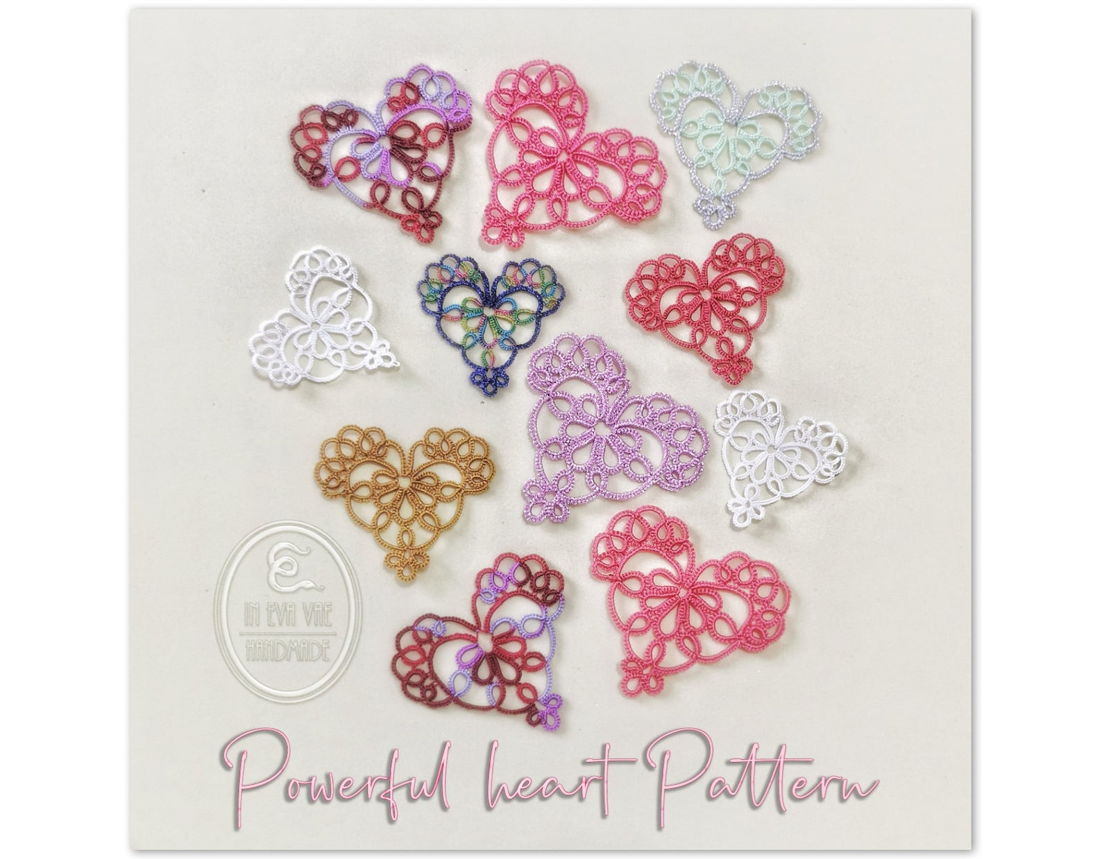 Powerful Heart Graphic Pattern, for Tatting Work, Optimal for Earrings ...