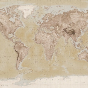 World Map Wall Murals Geography Educational Photo Multi Sizes Wallpaper ...
