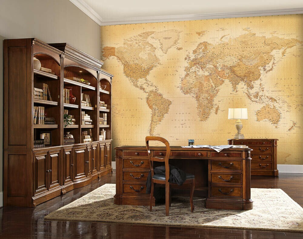 World Map Wall Murals Geography Educational Photo Multi Sizes - Etsy