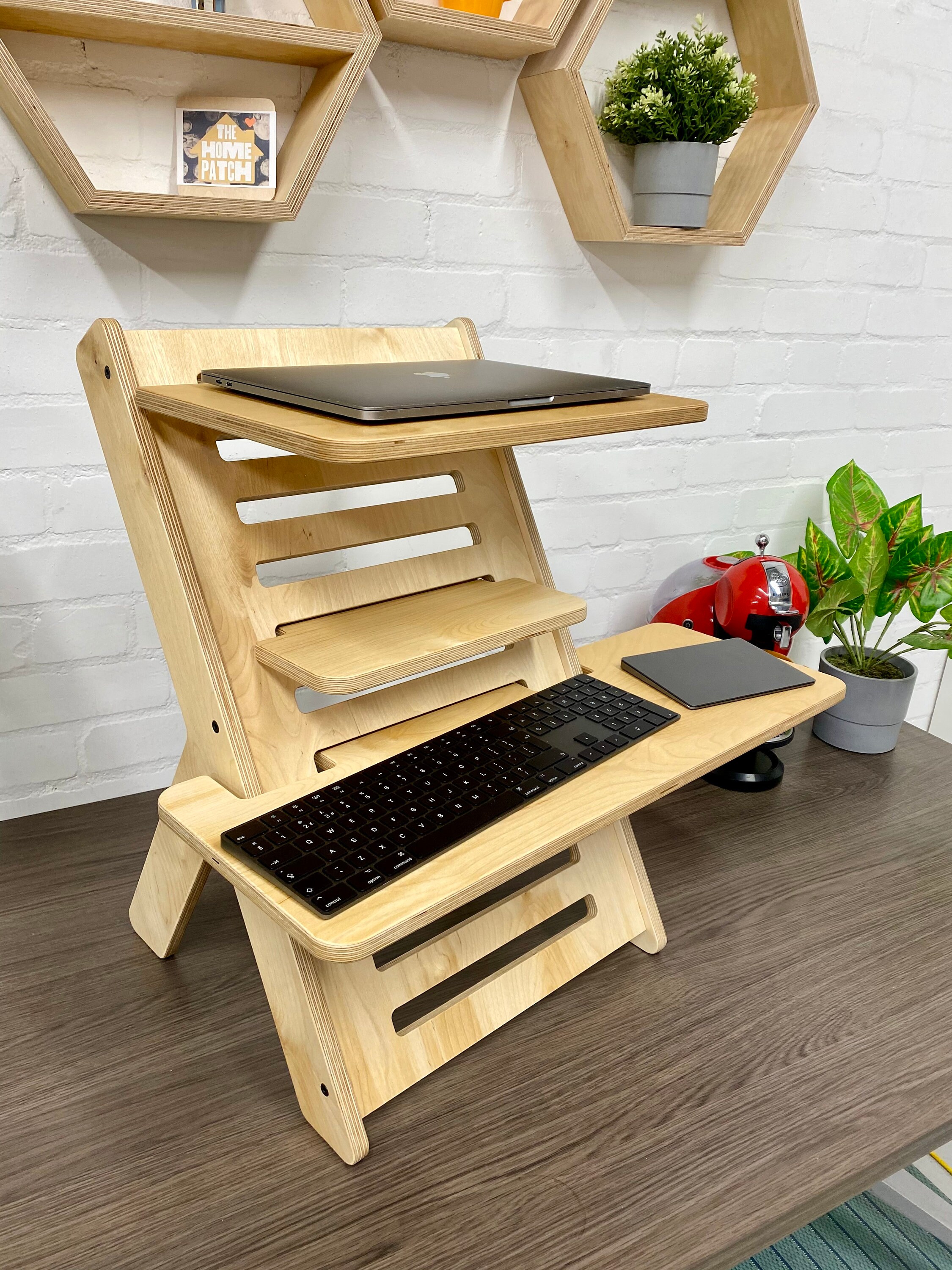 Compact Standing Desk Adjustable Laptop Stand Birch | Etsy