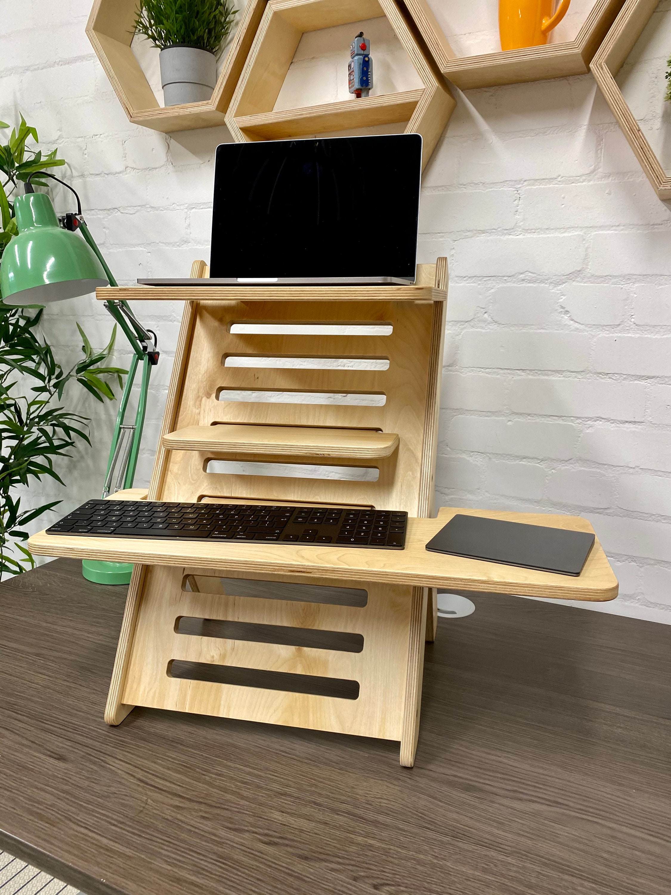 Compact Standing Desk Adjustable Laptop Stand Birch | Etsy