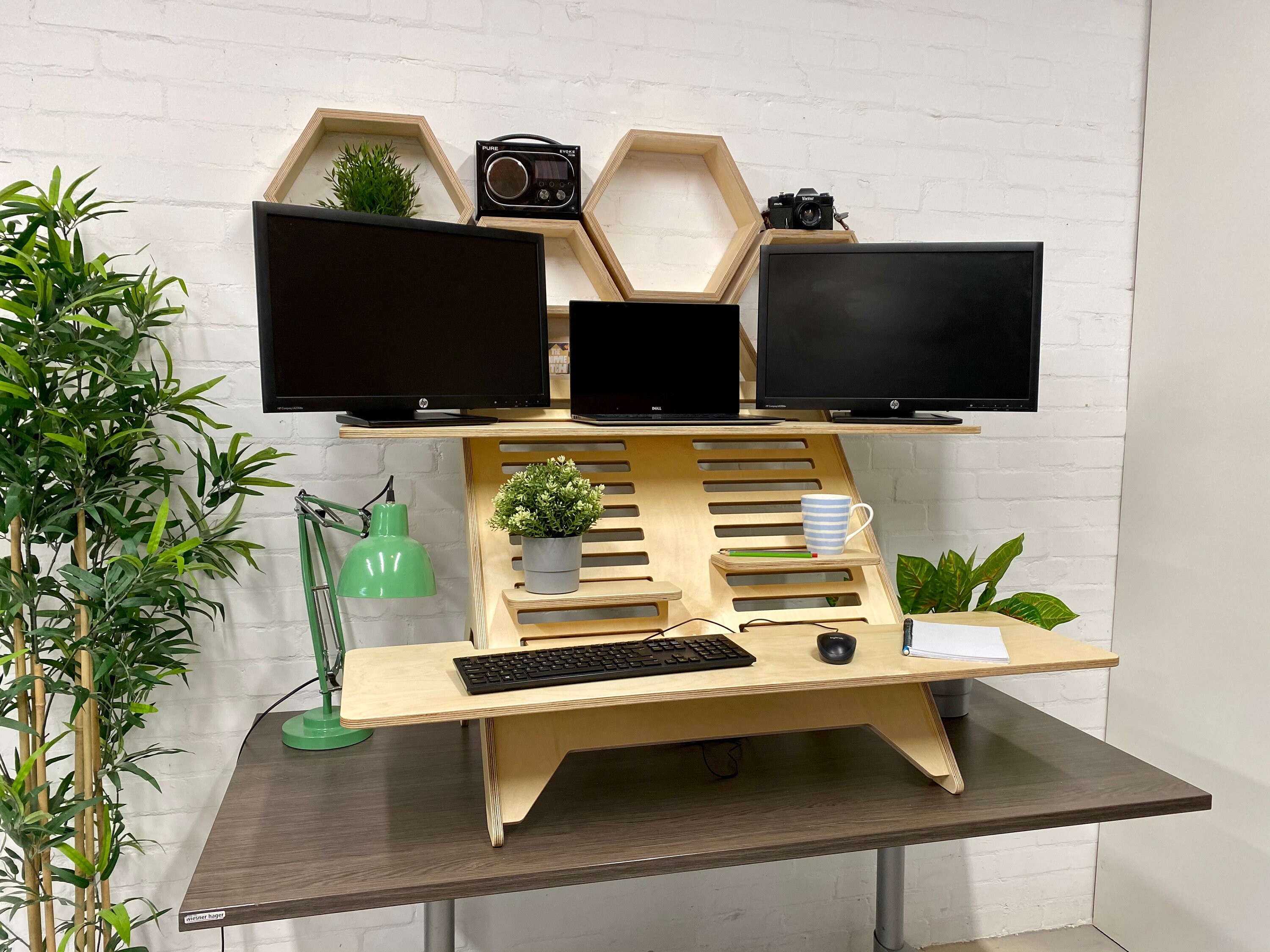 XL Adjustable Standing Workstation Birch Plywood Large - Etsy UK