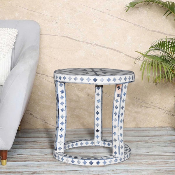 Bone Inlay End Table - Etsy