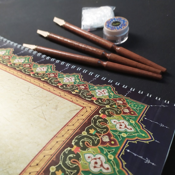 1 Pcs of Ink Tube and Silk Likka Arabic Calligraphy Kit 3 Pcs of Qalam ...